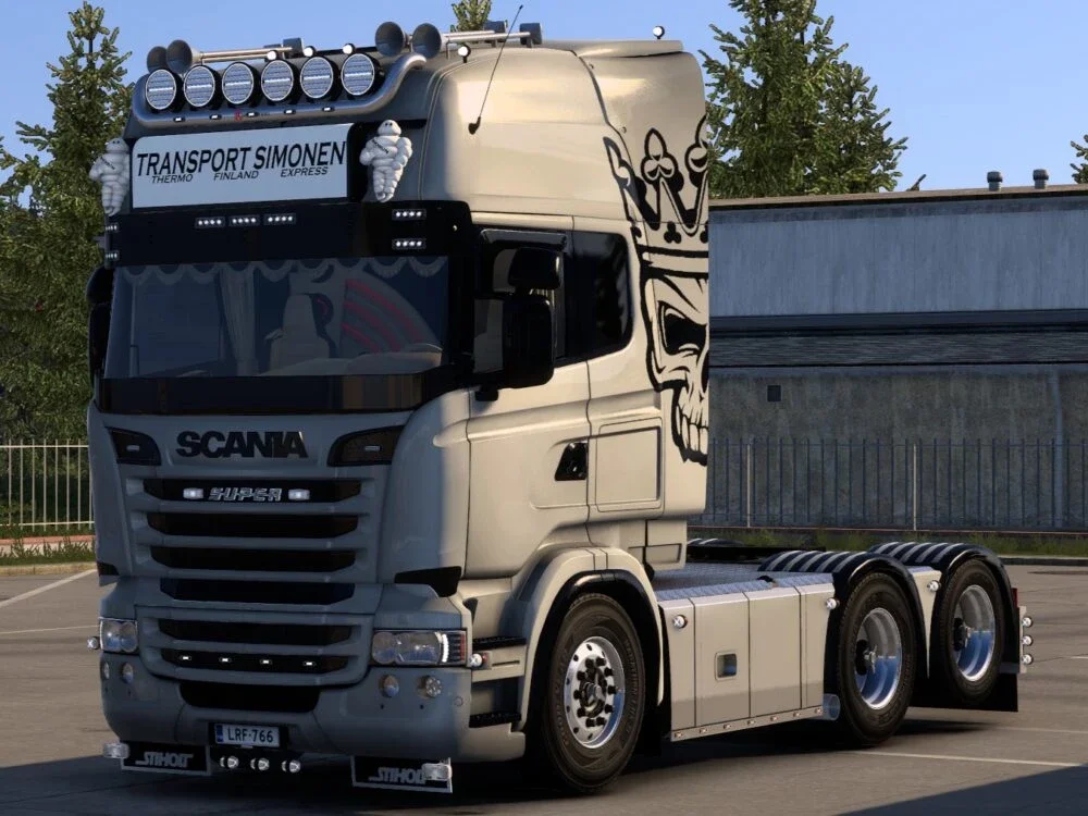 Bad Skull Scania R Topline RJL Skin v1.0 для ETS 2 — скачать мод ...